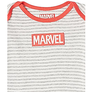 Amazon Essentials Disney | Marvel | Star Wars Baby Boys' Long-Sleeve Bodysuits, Pack of 5, Marvel Friends, 24 Months