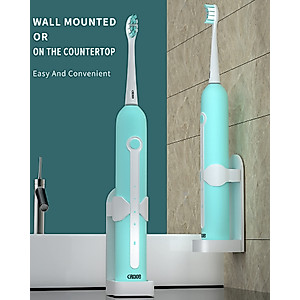 CRKIOB Electric Toothbrush for Adults Ultrasonic Rechargeable Power Toothbrushes One Charge for 180 Days Use with 2 Brush Heads and Holder Electric Toothbrushes (Green)