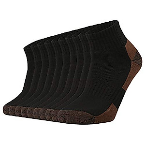 SOX TOWN Moisture Wicking Performance Work Boots Heavy Cushion Low Cut Socks Men 10 Pack(White XL)13-15