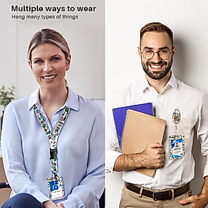 Id Badge Holder with Lanyard Retractable Badge Reel Office TV Show Merchandise Fun Office Themed Gift Lanyards for Id Badges Vertical Id Protector Badge Clip for Nurse Doctor Teacher Student Coworker