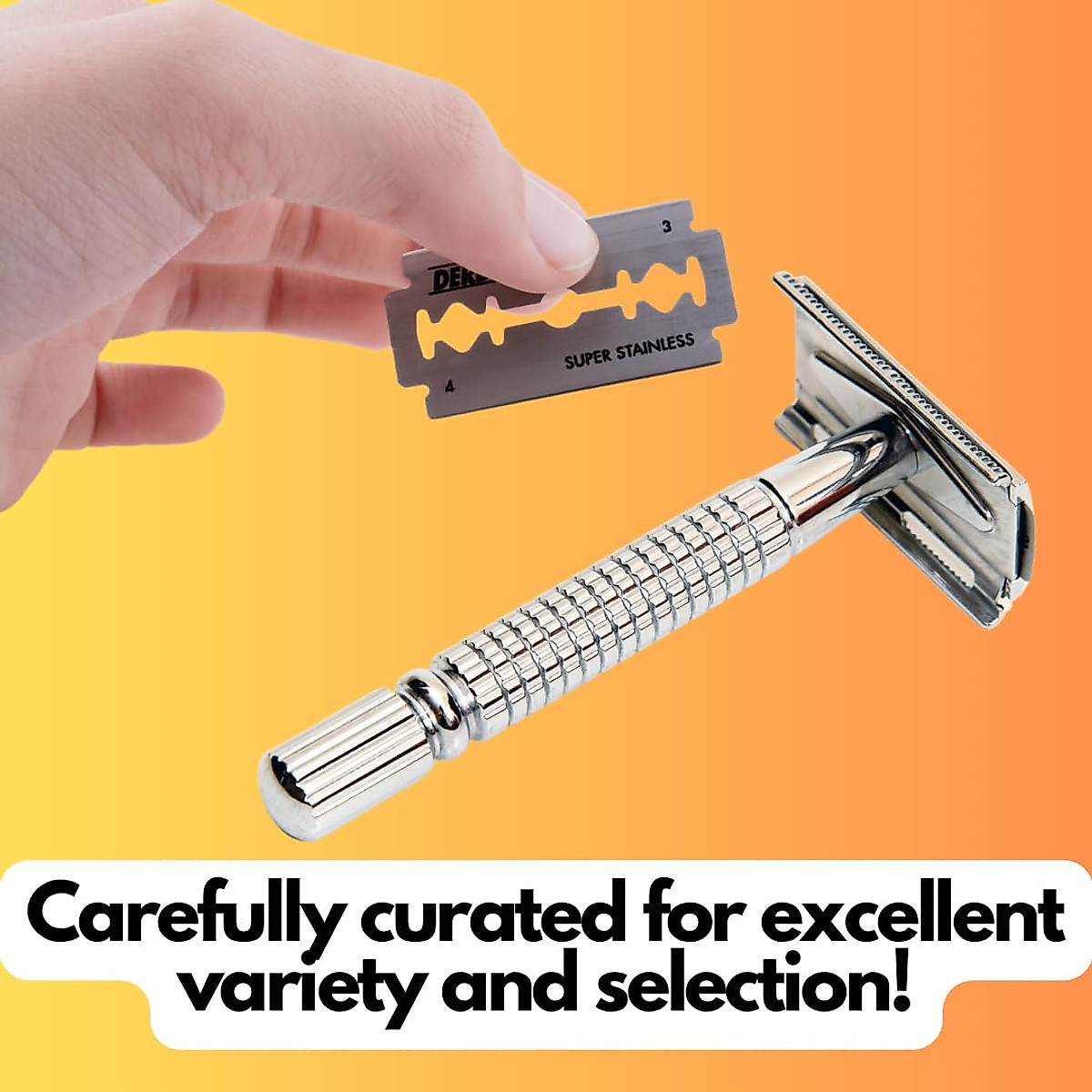 G.B.S Double Edge Safety Razor Blade Variety Pack, 120 Count Razor Blade Sample Pack with Styptic Powder