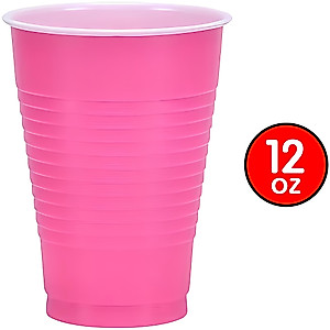 Party Dimensions Plastic Party Cups-12oz | Hot Pink | Pack of 20 Cups, 20 Count (Pack of 1)