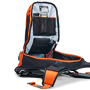 USWE Patriot 15L Hydration Backpack with Back Protector, Water Bladder Compatible, Bounce Free Backpack for MTB, Dirt Bike, Enduro, Moto & More, Orange/Black