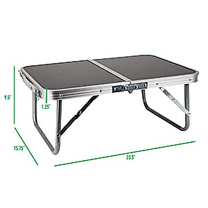 Mind Reader Woodland Collection, Portable Laptop Desk/Breakfast Table, Collapsible, Portable, Folding Table and Legs, 23.5" L x 16" W x 10" H, Black