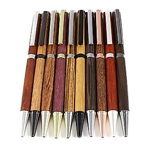 Slimline Woodturning Pen Kits (10-Pack, Mix) w/Bushings