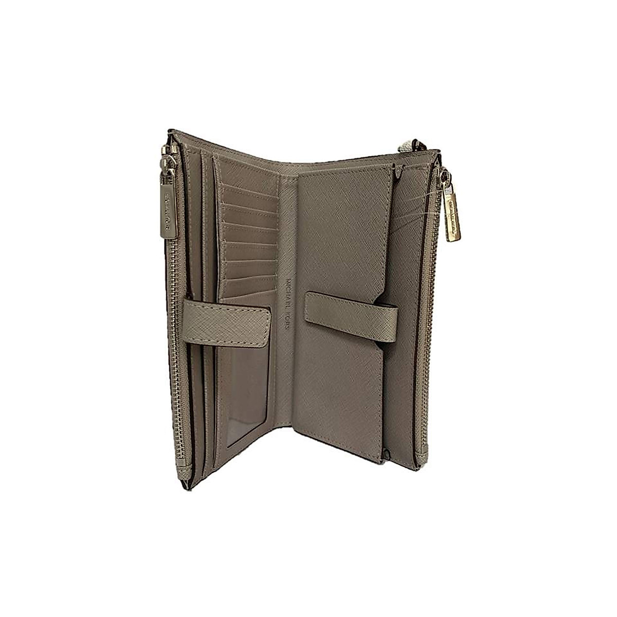 Michael Kors Signature Bright White Double Zip Phone Case Wallet Wristlet 35F8STVW0B-119