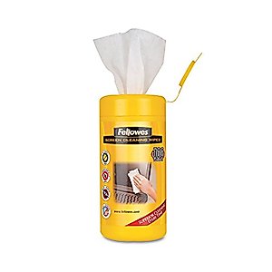 Fellowes 99703 Screen Cleaner Wipes, Alcohol-Free, 100 Wipes
