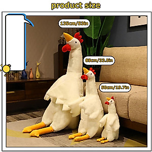 Yuthsona Chicken Stuffed Animal Plush Pillow Toys Giant Stuffed Farm Animal Plush Doll Cozy Chicken Plush Sleeping Pillow Gifts for Kids Birthday Decoration