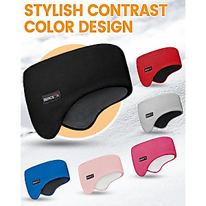 BEACE Double-Layer Fleece Ear Warmers Winter Headband for Men Women-Ear Muffs Ear Covers for Running Cycling Ski