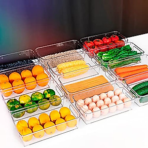 Freezer Organizer Storage Bins, Pantry Storage Fridge Organizer Storage Bins and Cabinet Organizers for Bath Kitchen and Dresser (8)