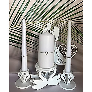 Magik Life Unity Candle Set for Wedding - Wedding Accessories for Reception and Ceremony - Candle Sets - 6 Inch Pillar and 2 10 Inch Tapers - Decorative Pillars White