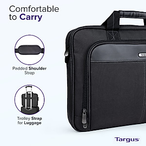 Targus Classic Slim Business Professional Travel and Commuter Bag for 16-Inch Laptop, Black (TCT027US)