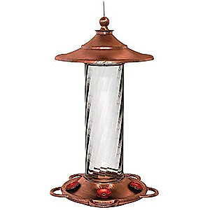 More Birds Glory Hummingbird Feeder, Glass Hummingbird Feeders for Outdoors, 5 Feeding Stations, 13 Ounces