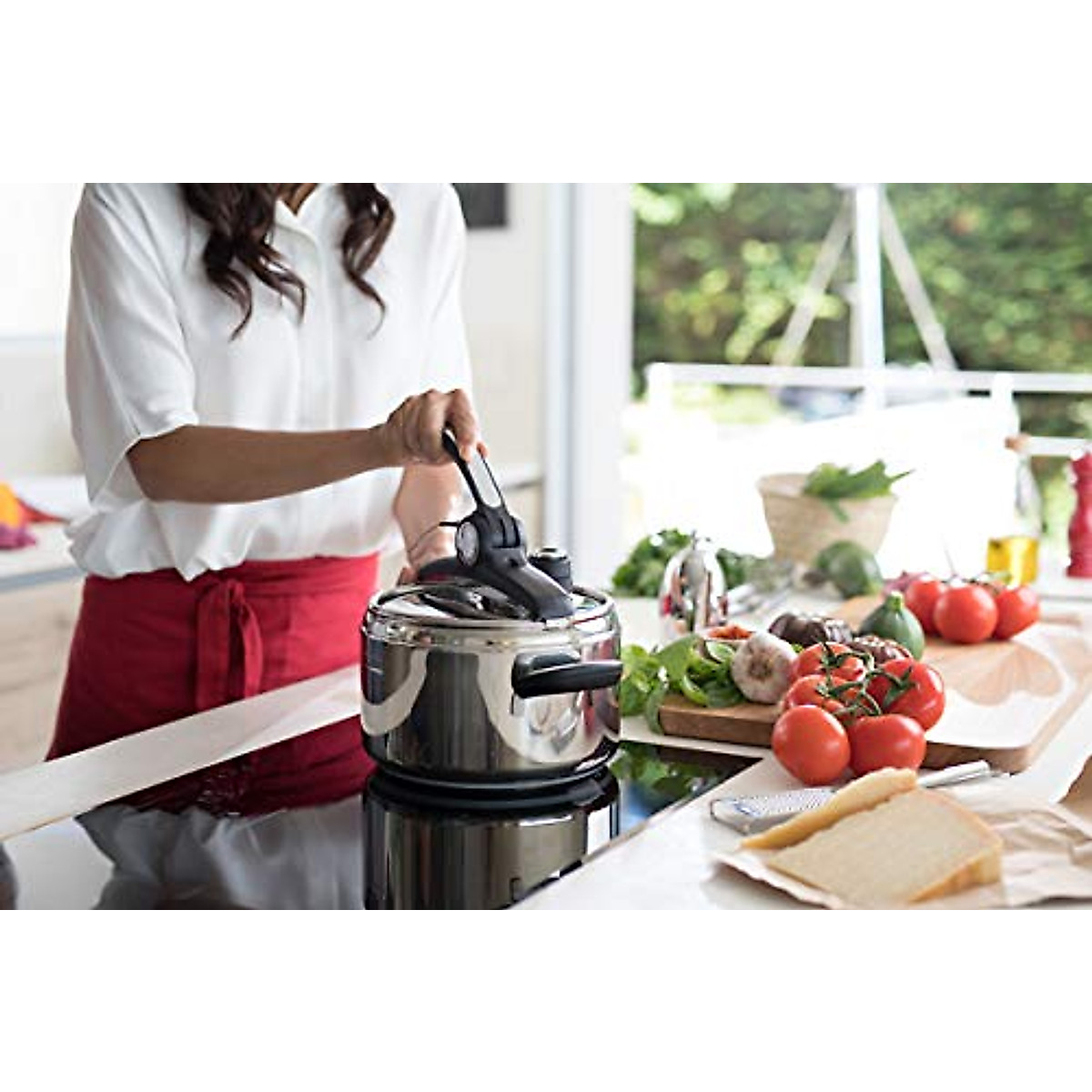 Lagostina Briosa Lagoeasy'Up Pressure Cooker 7 Litres Stainless Steel 18/12