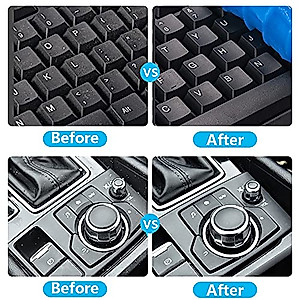 Fesciory 4 Pack Keyboard Cleaner, Dust Cleaning Gel with 5 Keyboard Cleaning Kit, Universal Car Cleaning Gel for Car Vent, Detailing Cleaning Gel Putty for Car Dash, Printers, Calculators, Speakers