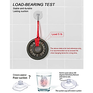 TUGEUNYU 15 Pack Suction Cup Hooks,Thicken Transparent Reusable Suction Cups for Glass/Kitchen/Bathroom/Shower Wall/Window/Door,Holds up to 4 lbs (Iron Hook-B)