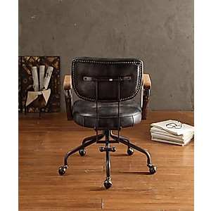 Daesar Office Chair in Vintage Dark Coffee Top Grain Leather