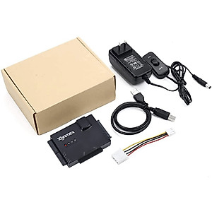 Xbnmex IDE SATA to USB 3.0 Cable USB to SATA or IDE Adapter Hard Drive Reader for 2.5"/3.5" Hard Drive Disk HDD with 12V 2A External AC Power Adapter