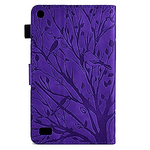 Stand Tablet Cover Compatible with Kindle Fire 7 2019/2017/2015 Case 7inch Leather Case,Case Fire 7 (9th/7th/5th Generation) Case Drop-Proof Cover Protective Cover with Card Slot/Auto Sleep Wake (Col