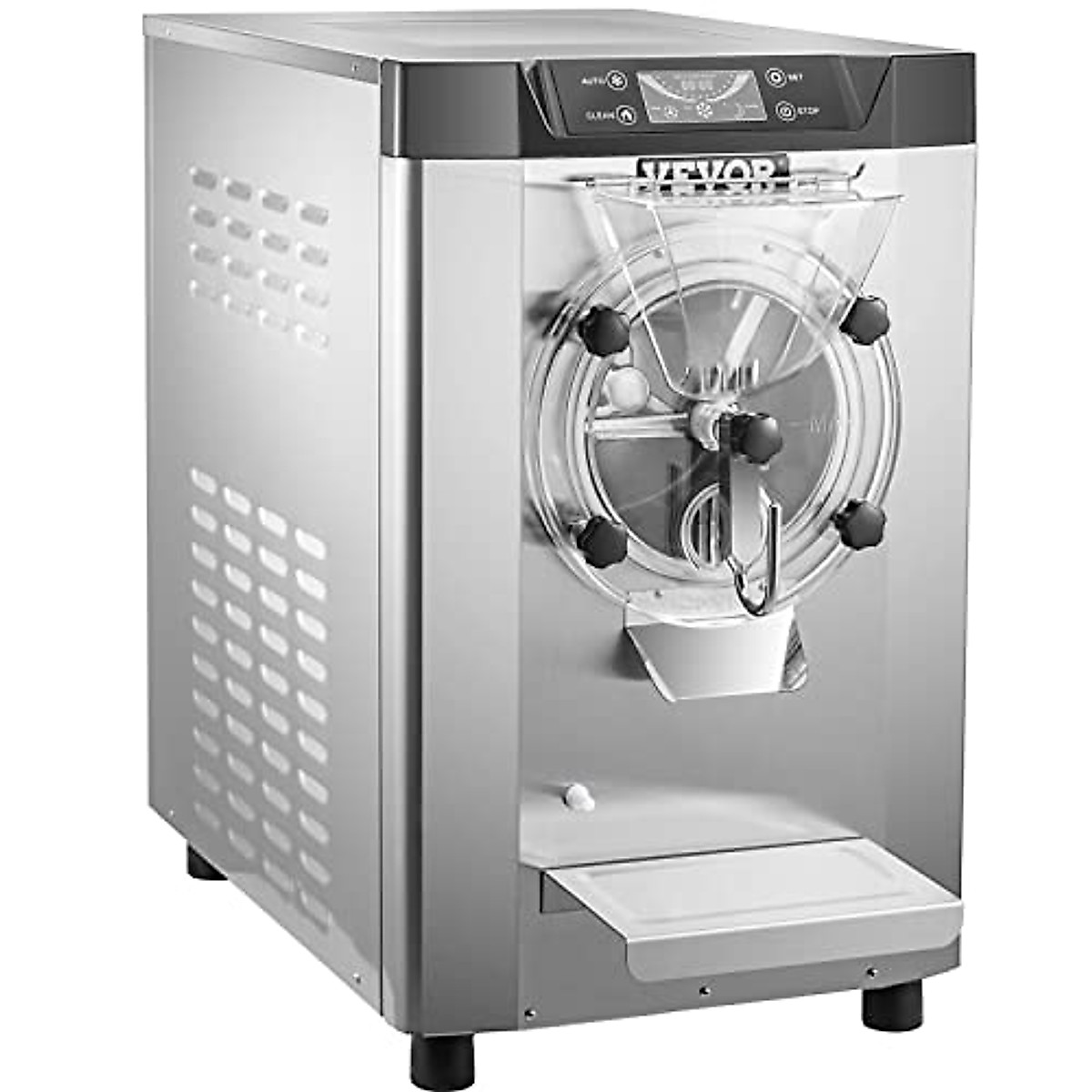 VEVOR Commercial Hard Ice Cream Machine Hard Serve Ice Cream Maker w/ 4.8-6.3 Gal/H Production Hard Ice Cream Machine w/ 1.6 Gal Cylinder Countertop Hard Yogurt Maker w/ 2000W Compressor & LCD Screen