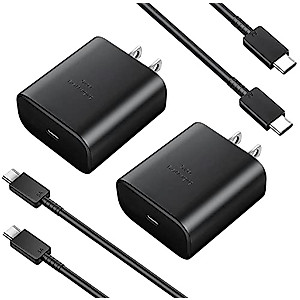 Super Fast Charger Type C for Samsung, 2 Pack 45W USB-C Super Fast Charger Travel Adapter with 5FT Type C Fast Charging Cable for Samsung Galaxy S23/S23 Ultra/S23+/S22/S22+/S22 Ultra/S 21/Note 10+/20