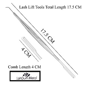 Separation Eye lash Separator Tool Pro Lash Lift Tools and tint Kit Professional Lifting - Lashes Separater Perm Extension Separating Comb Tinting Lifter Eyelashes Seperator Supplies Silver Steel (1 Pieces, Lining On Point)