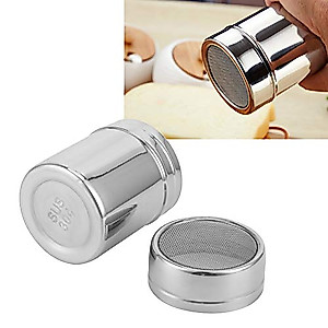 Stainless Steel Fine Mesh Powder Shaker， Fine Mesh Salt Sugar Shaker with Lid， Evenly Distribution Powder Sifter Dredger， Mulifunction Seasoning Shaker for Salt， Flour， Pepper， Cocoa(L)