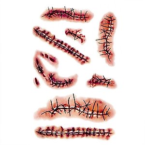 Zombie Scars Tattoos Bloody Scar with Fake Blood Costume Makeup Halloween Decorations Party Favor