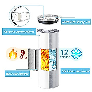 VACVOU 2 Pack Sublimation Tumblers 20 oz Skinny Straight, Double Wall Insulated Stainless Steel Sublimation Tumblers Cups with Lid and Straws Sublimation Blank Tumbler for DIY Gift