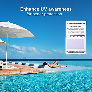 3-Pack UV Test Cards - Premium PVC UV-C Detection Cards with UVB/UVC Testing Stickers for Ultraviolet Radiation Monitoring