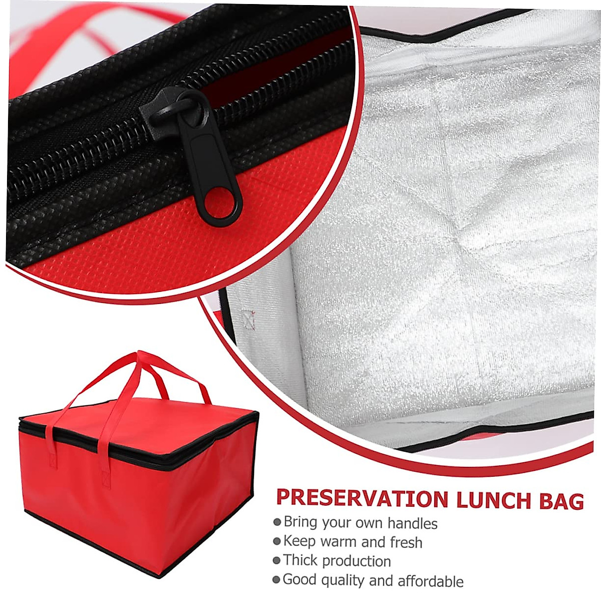 NAMOARLY 1pc Insulation Reusable Shopping Take- Out Insulated Grocery Cooler Car Accessories Pizza Heater Picnic Aluminum Cake Takeaway