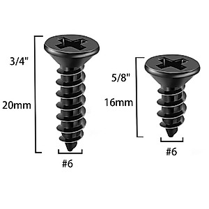 smseace 100PCS Black Flat Head Phillips Tapping Screws Drywall Nail Wood Screw #8 x 1/2", #8 x3/4" (50 Pcs Each) M4-12/20mm-100p