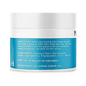 Maxi-Guard Dental Cleansing Wipes for Dogs, Cats, Horses and Companion Animals (100 Wipes), Light Blue/White