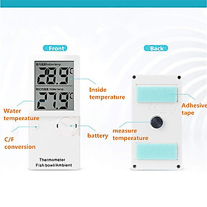 Generic Waterproof LCD Digital Thermometer Aquarium Electronic Precision Fish Tank Temperature Measuring Tool Temperature Sensor, white