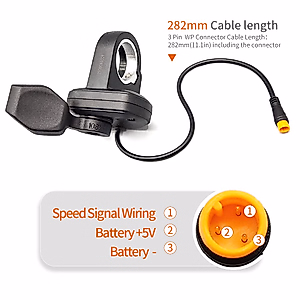 HUDAMZKY Ebike Thumb Throttle WUXING 108X Finger Throttle Left/Right Hand Electric Bike Scooter 3pin Controller Speed Governing Eletrric Accessories (108X L Waterproof Plug)