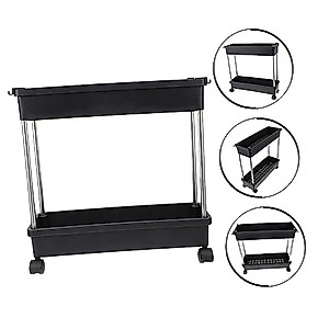 GRIRIW Shelf l Brackets Heavy Duty Heavy Duty Storage Shelves Plastic Stand Adjustable Shelving Kitchen Rolling cart Rolling Utility cart Storage Cart Floor Toiletries Stand Office Tray