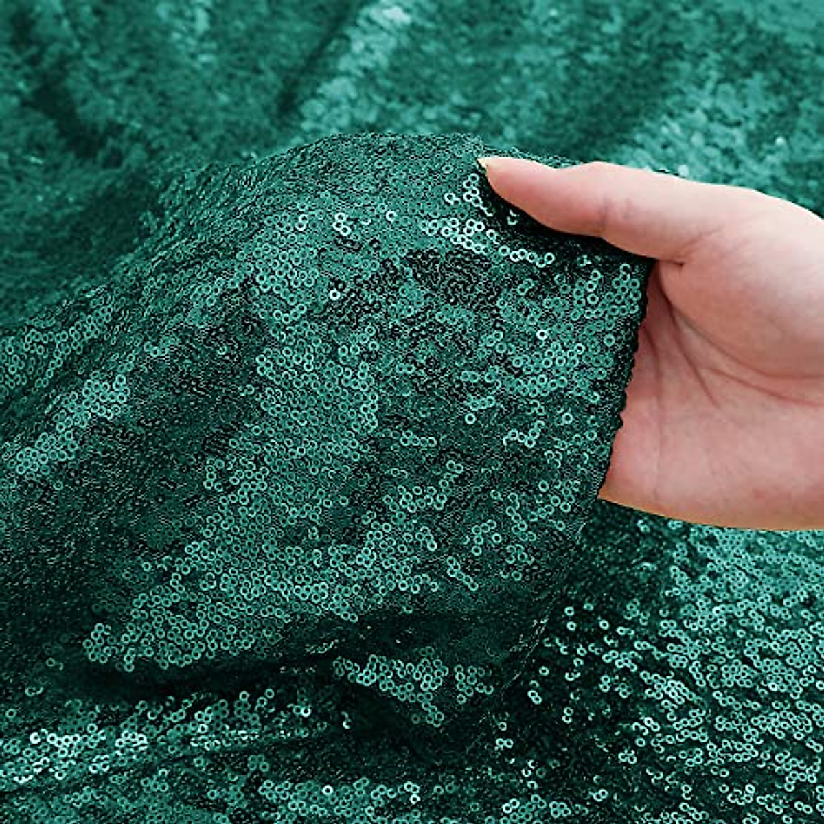 Sugargirl Dark Green Sequin Backdrop Curtain 2 Panels 2FTx8FT Glitter Dark Green Background Drapes Sparkle Photography Backdrop for Party Wedding Birthday Wall Decoration