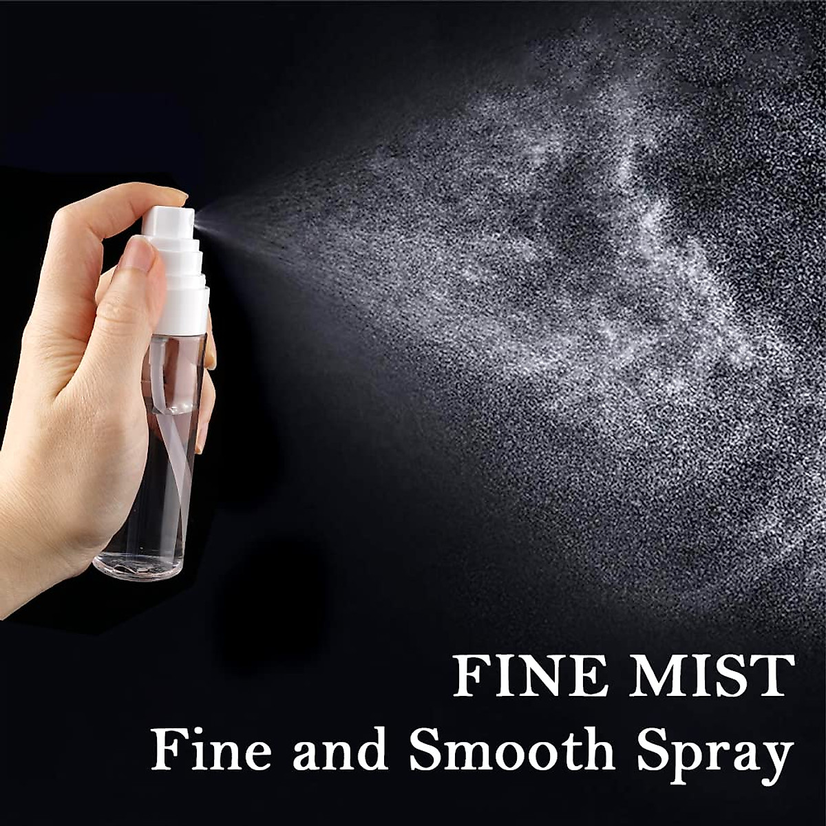 Fine Mist Spray Bottle Plastic Spray Bottles 2oz/60ml 2Pack Makeup Setting Spray Bottle TSA Approved Empty Cosmetic Refillable Travel Containers Sprayer Water Face & Hair Mist