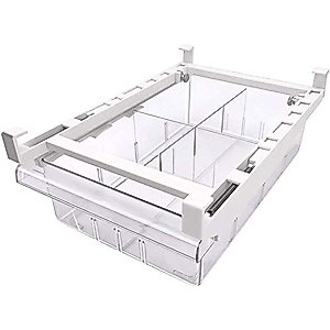 HOMEREFORM Pull-out Refrigerator Organizer Bins - Fridge Drawer Organizer with Handle, Refrigerator Shelf Holder Storage Box for Food Drinks, Fit for Fridge Shelf Under 0.6"