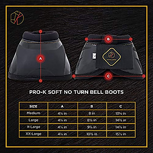 Kavallerie PRO-K Soft No Turn Bell Boots Ultimate Hoof Protection, with Anti-Spin Fastening System, Durable & Prevents Overreaching