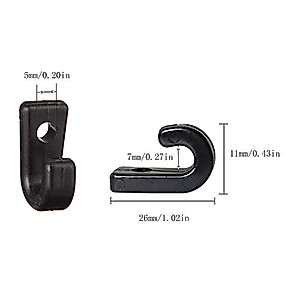 RLECS 10pcs Kayak J Hooks Black Nylon Lashing Hook Bungee J-Shaped Hooks for Safety Kayak Canoe Paddle Board Rowing Boating Accessory