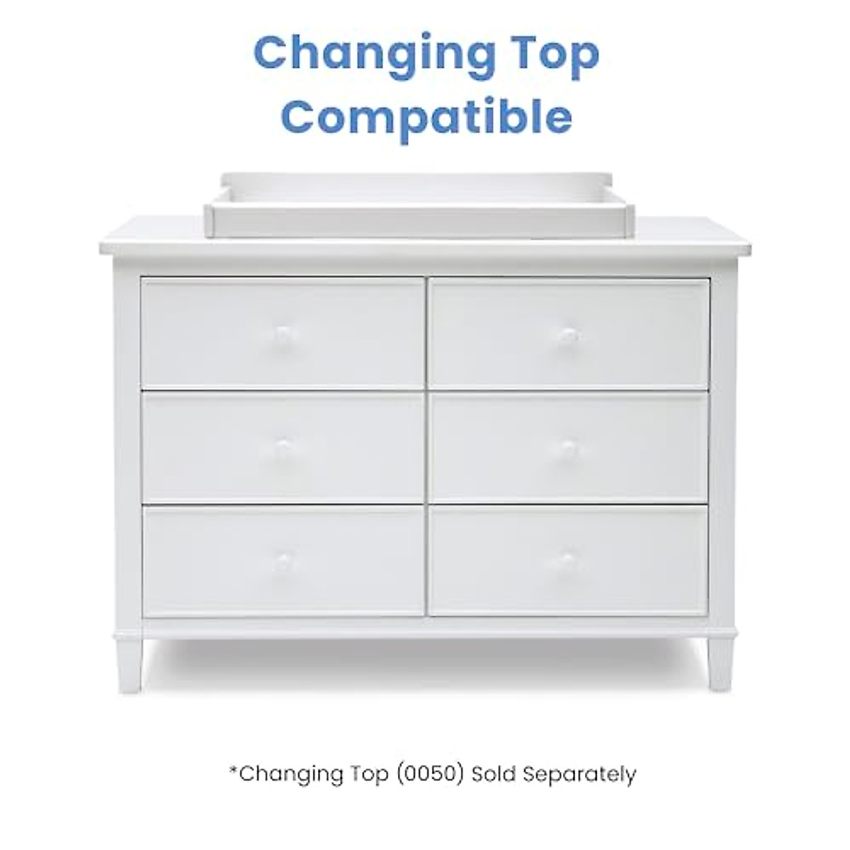 Delta Children Haven 6 Drawer Dresser with Interlocking Drawers - Greenguard Gold Certified, White