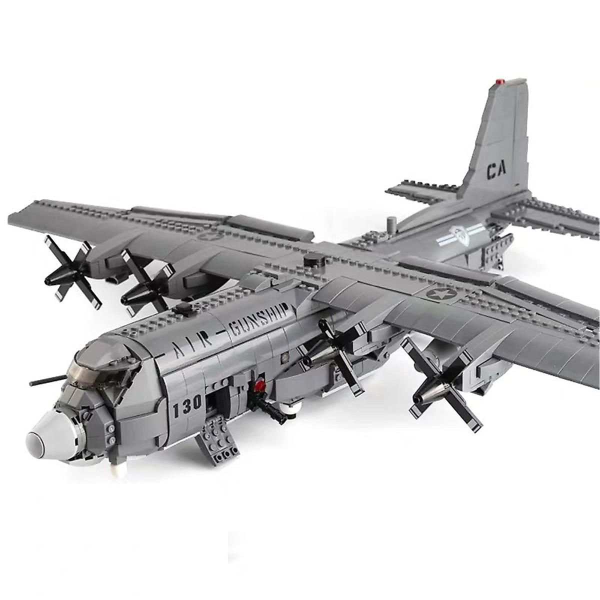 MEOA Military Army Building Sets for Boys 1713pcs The AC130 Aerial Gunboat Set Building Blocks Bricks WW2 Toys Classic Model Plane Kits Educational Learning Toys Boy Gifts