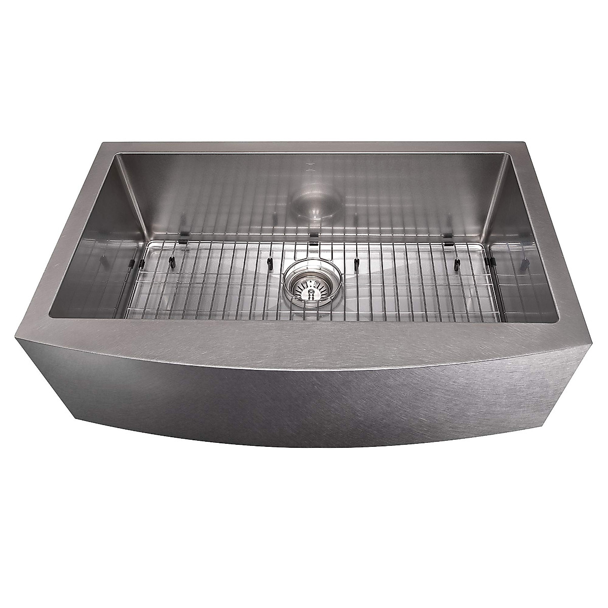 ZLINE 33" Vail Farmhouse Apron Mount Single Bowl Scratch Resistant Stainless Steel Kitchen Sink with Bottom Grid (SAS-33S)