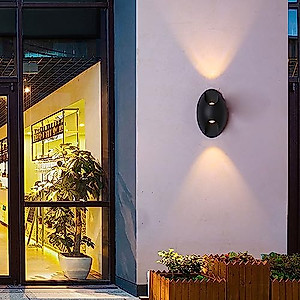 WENZIFI Modern Outdoor Wall Lights IP65 Waterproof Outside Porch Lights Up and Down Lighting Wall Sconce Fixtures Die Cast Aluminum Wall Mounted Lamps for Porch Courtyards Garage Foyer