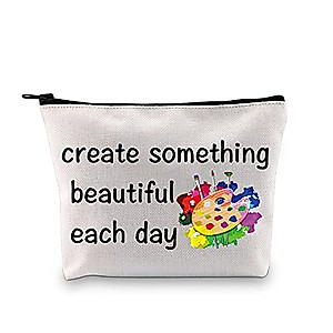 MBMSO Artist Makeup Bag Paint Brush Bag Create Something Beautiful Each Day Painter Gifts Painting Lovers Gifts (Artist)