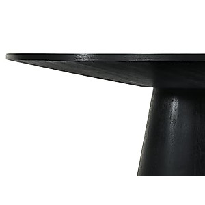 Lilola Home Jasper Ebony Black 59" Wide Contemporary Round Dining Table