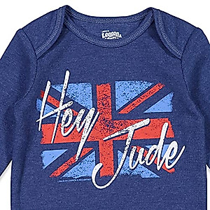 Lyrics by Lennon and McCartney Rock Band Baby Boys 5 Pack Long Sleeve Bodysuits 6-9 Months