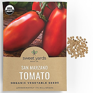 Organic San Marzano Tomato Seeds – Seed Packet of Over 70 Open Pollinated Heirloom Non-GMO Seeds – Sweet Yards Seed Co.
