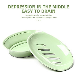 KUFUNG Soap Tray, Soap Dish, Soap Case Holder for Bathroom Shower Waterfall Drainer Kitchen, Keep Soap Dry & Easy to Clean (Mint Green, Plastic)